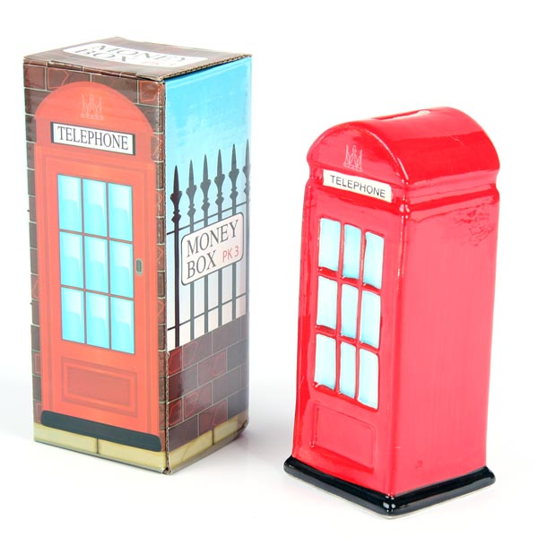 London Telephone Box Ceramic Money Box : Personalised and Novelty Gifts ...